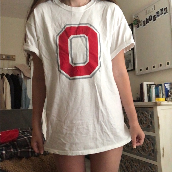 Tops | Ohio State University Block O Oversized Tee Osu | Poshmark